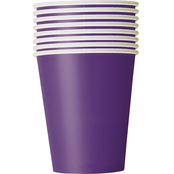 Deep Purple Paper Cups 8pk — The Party Monster