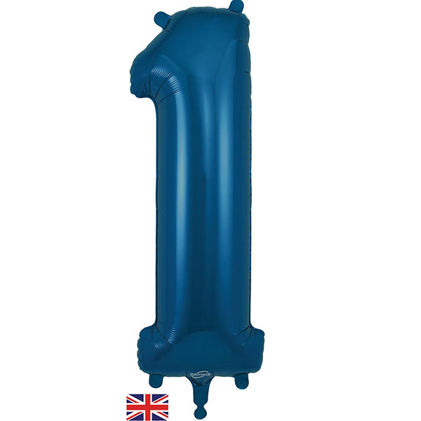 Navy Blue 1 Large Shape Number Balloon for Celebrations — The Party Monster