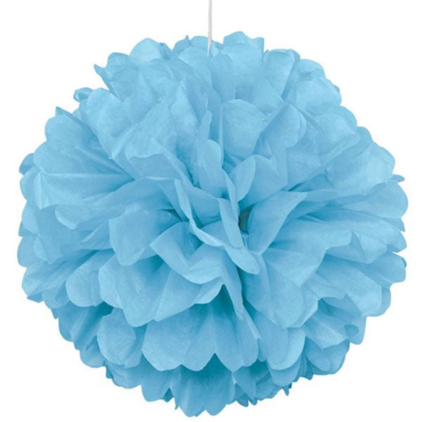 Powder Blue Fluffy Paper Decorations — The Party Monster