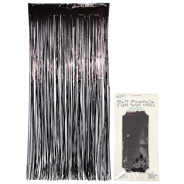 Metallic Black Door Curtain — The Party Monster