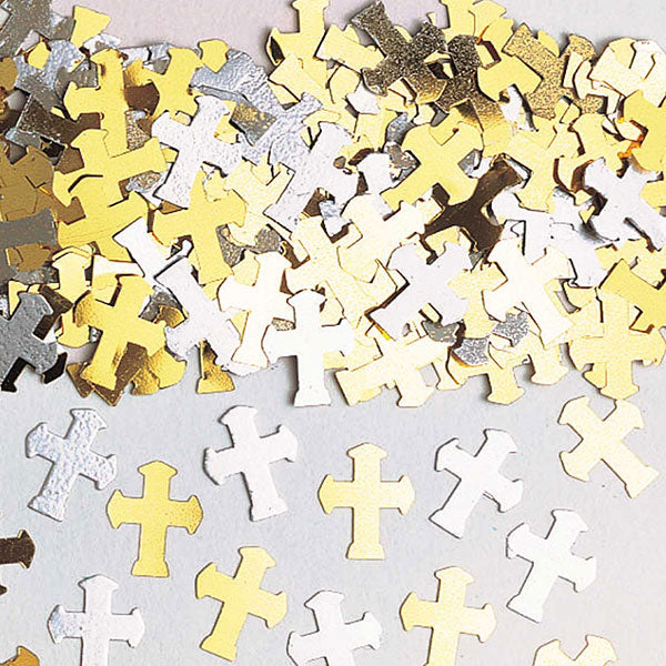Silver and Gold Cross Confetti — The Party Monster